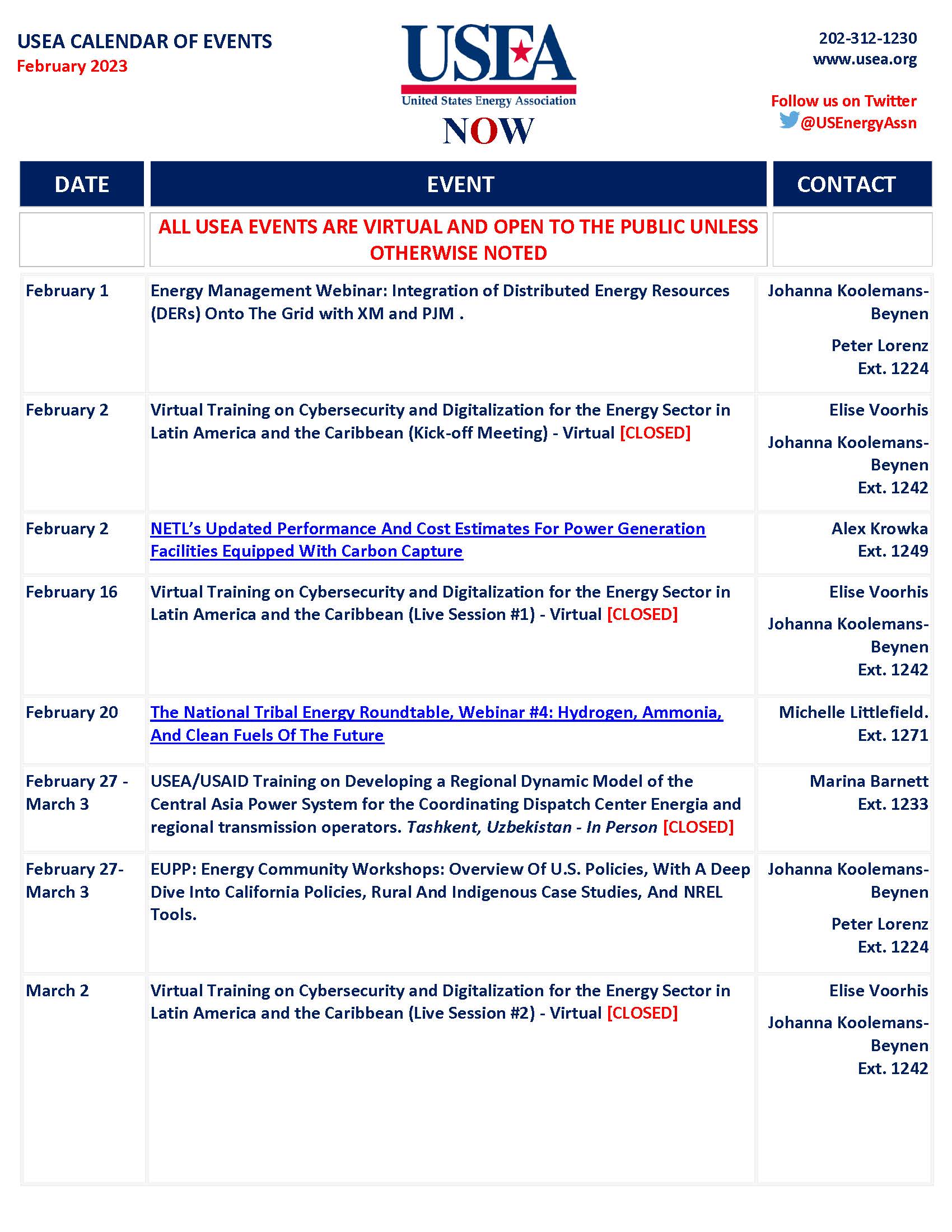 USEA Now - February 2023 | USEA | United States Energy Association