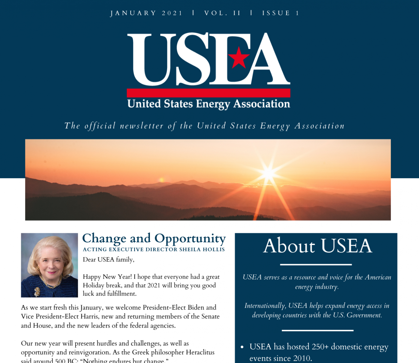 USEA Newsletter: January 2021 | USEA | United States Energy Association