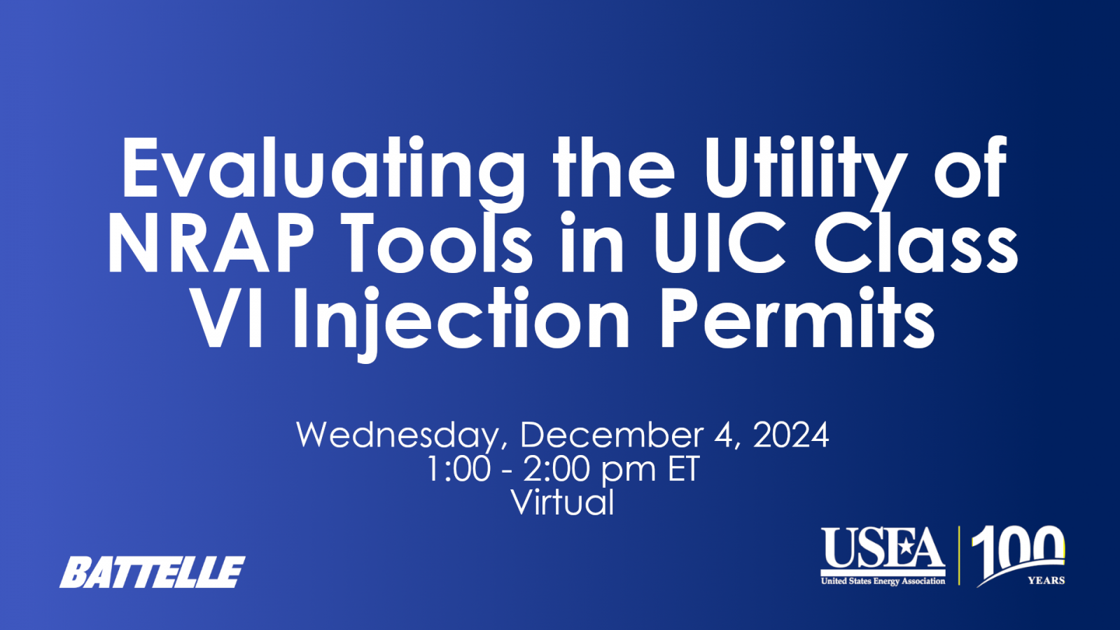 Evaluating the Utility of NRAP Tools in UIC Class VI Injection Permits ...